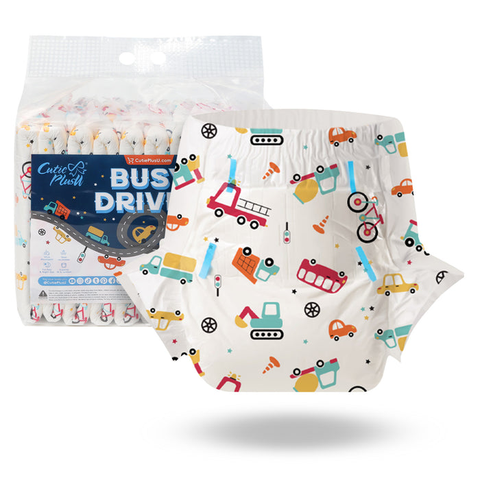 CutiePlusU Busy Driver Printed Adult Diapers – My Inner Baby