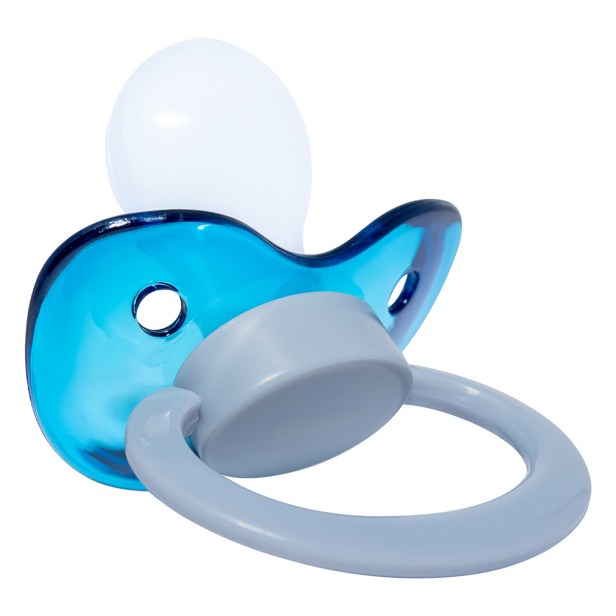 Adult Size 6 Pacifier - Grey & Clear Blue – My Inner Baby