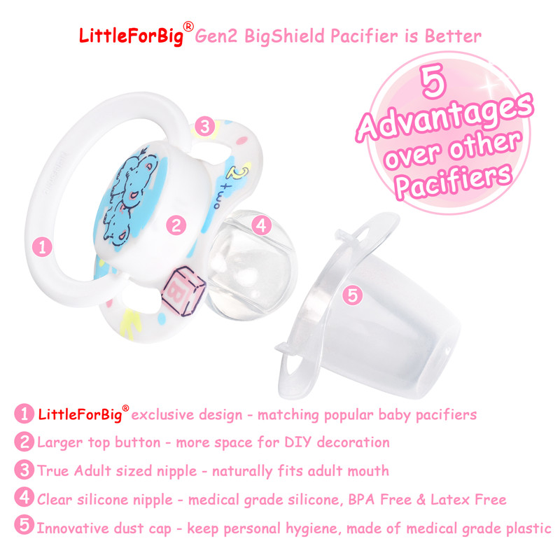 LFB Gen II Adult size Pacifier - Vintage Baby - Elephant – My Inner Baby