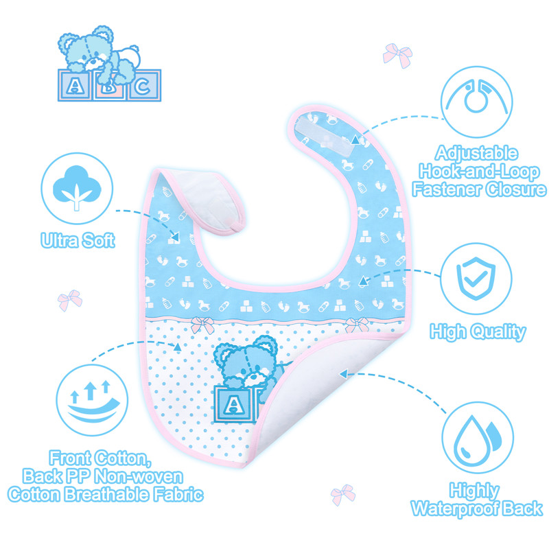 LFB Printed Potty Pants Bib - Blue & White – My Inner Baby