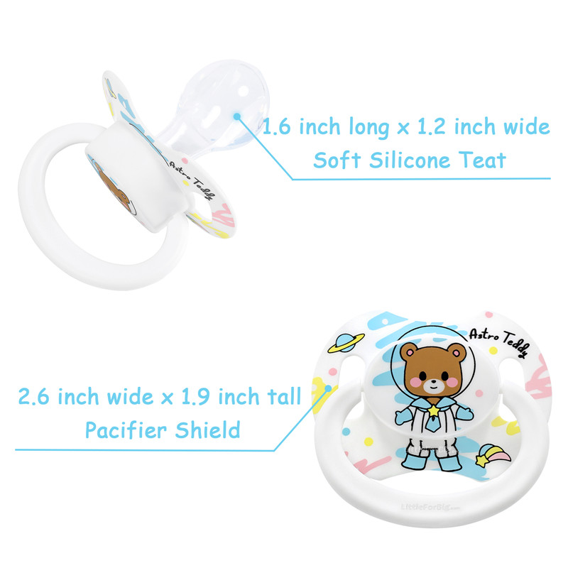 LFB Gen II Adult size Pacifier - Astro Babies - White Teddy – My Inner Baby