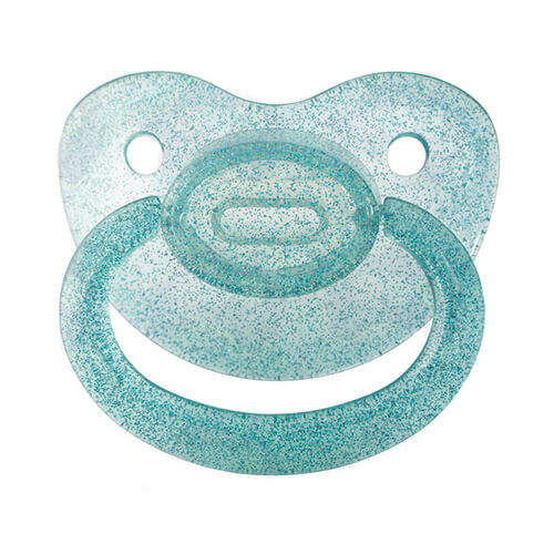 Size 6 Clear Glitter Pacifier - Teal – My Inner Baby